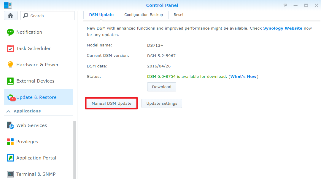 Hướng dẫn cập nhật phiên bản DSM mới nhất | Mstartech