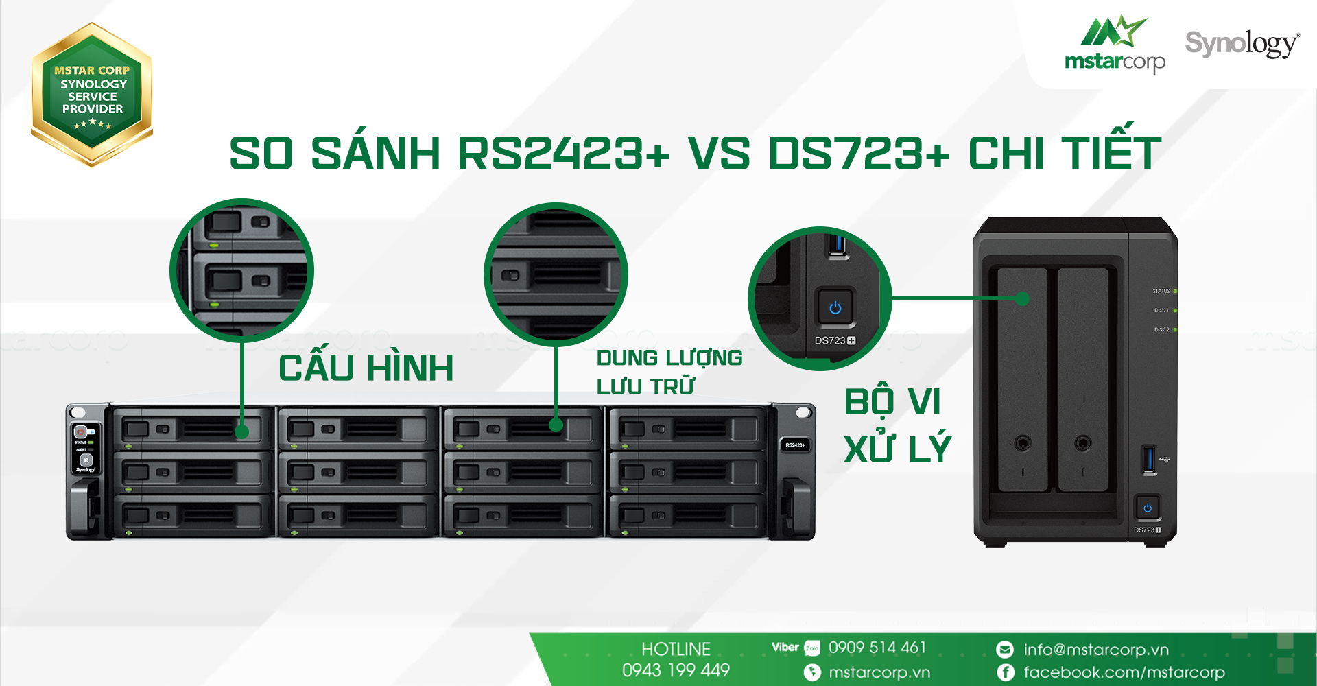 So sánh RS2423+ vs DS723+ chi tiết | Mstartech