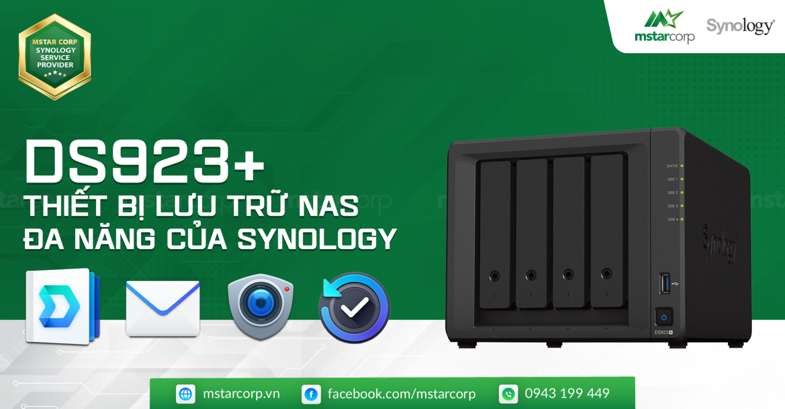 DS923+: Thiết bị lưu trữ NAS đa năng của Synology | Mstartech