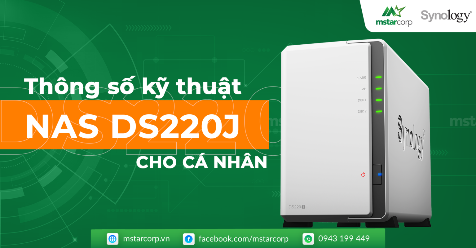 Thông số kỹ thuật của NAS Synology DS220j | Mstartech