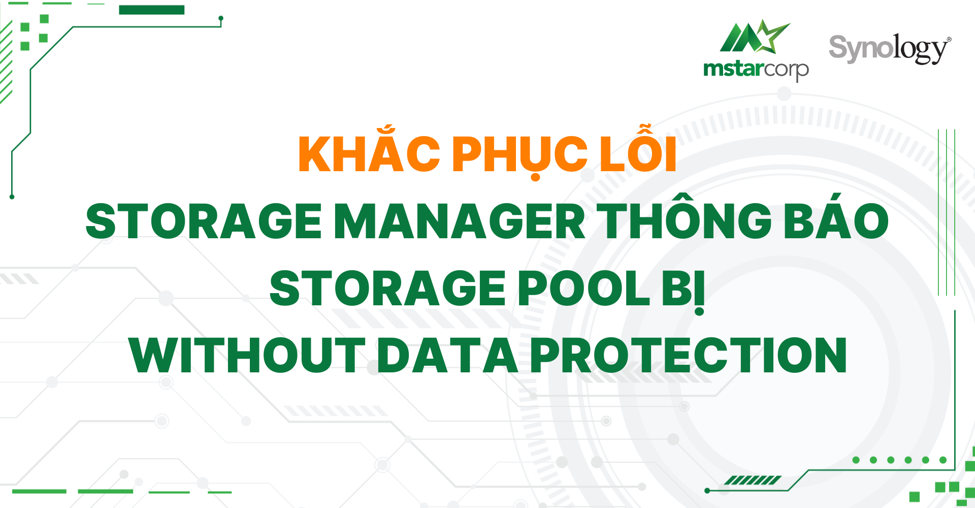 Khắc phục lỗi Storage Manager thông báo storage pool bị without data ...